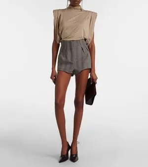 MUGLER Draped Jersey Top