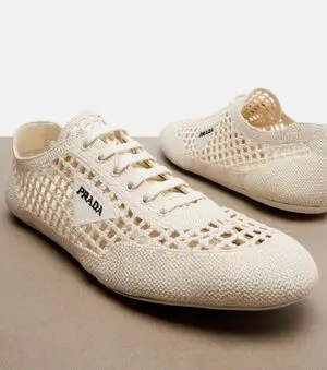Prada Collapse Crochet Sneakers - White