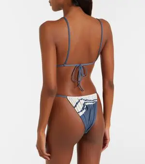 SIR. Lilou Printed Bikini Bottom - Blue