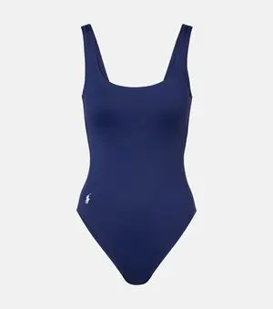 Polo Ralph Lauren Embroidered One Piece Swimsuit - Blue