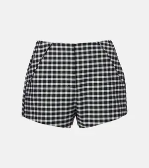Posse Chiara Gingham Cotton-blend Shorts - Black