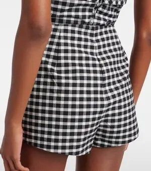 Posse Chiara Gingham Cotton-blend Shorts - Black