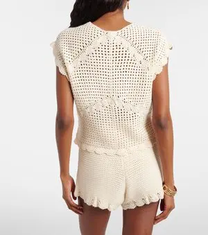 Posse Dylan Crochet Scalloped Top - White