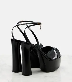 Saint Laurent Franciane Leather Platform Sandals