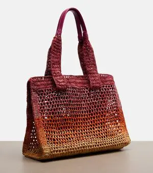 Chloé East-west Raffia Tote Bag - Red