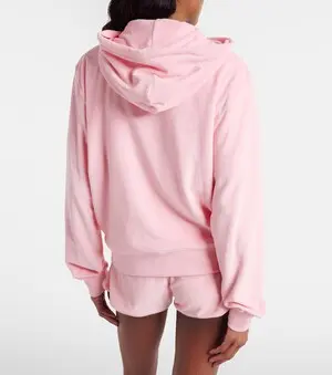 Hunza G Logo Cotton Terry Zip-up Hoodie - Pink