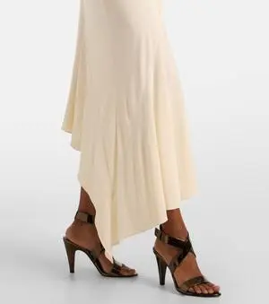 Alaïa Asymmetric Jersey Midi Dress - White
