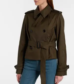 Burberry Cropped Cotton Gabardine Trench Jacket