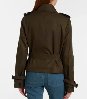 Burberry Cropped Cotton Gabardine Trench Jacket