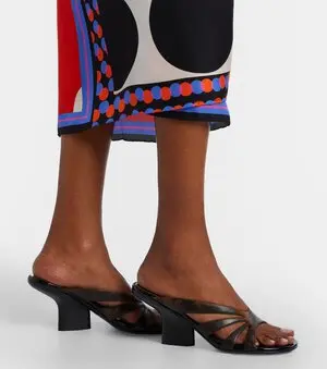 Dries Van Noten Distressed Leather Mules - Brown