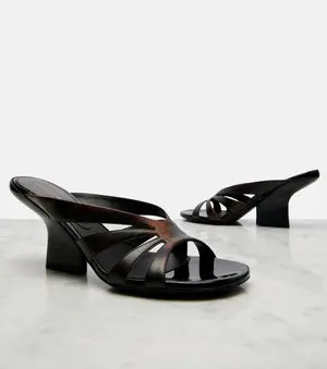 Dries Van Noten Distressed Leather Mules - Brown