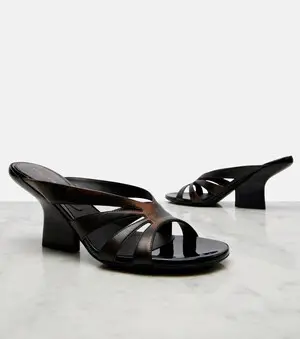 Dries Van Noten Distressed Leather Mules - Brown