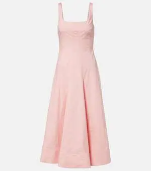 Staud Willow Cotton Midi Dress - Pink