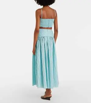 Staud Procida Striped Cotton-blend Maxi Skirt - Multicoloured
