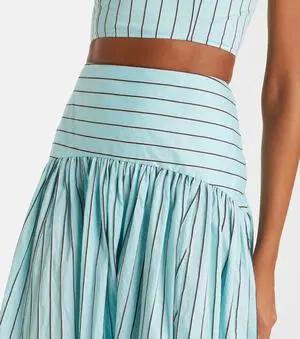 Staud Procida Striped Cotton-blend Maxi Skirt - Multicoloured