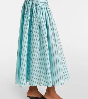 Staud Procida Striped Cotton-blend Maxi Skirt - Multicoloured