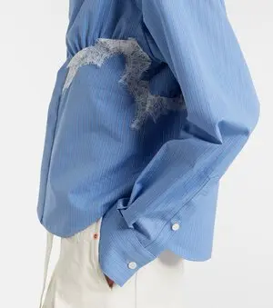 Sacai Lace-trimmed Striped Shirt