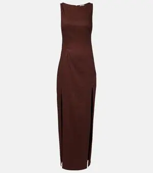 Staud Costa Linen-blend Maxi Dress - Brown