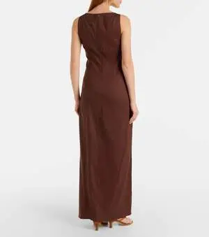 Staud Costa Linen-blend Maxi Dress