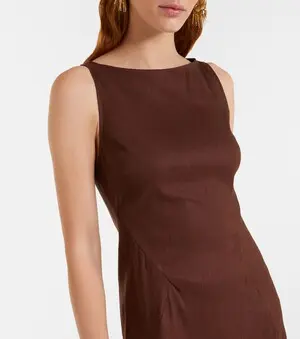 Staud Costa Linen-blend Maxi Dress