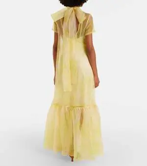 Staud Calluna Organza Maxi Dress - Yellow