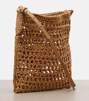 TOD'S Mini Raffia-effect Bucket Bag - Brown