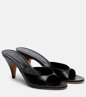 JUDE Haze Leather Mules - Black