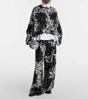 Dries Van Noten Floral Cotton Jersey Sweatpants