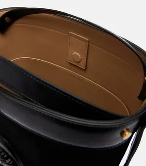 Versace La Medusa Suede Shoulder Bag - Black