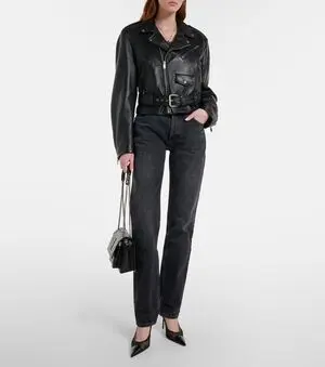 Saint Laurent Niki Mini Embellished Leather Crossbody Bag - Black
