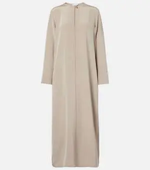 Max Mara Unghia Silk-blend Midi Dress - Grey
