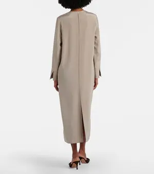 Max Mara Unghia Silk-blend Midi Dress - Grey