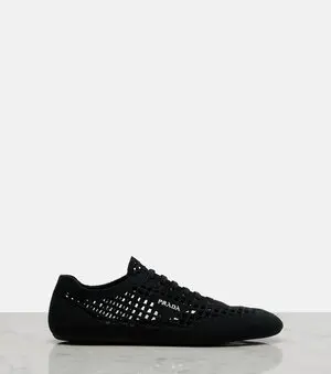 Prada Collapse Crochet Sneakers - Black
