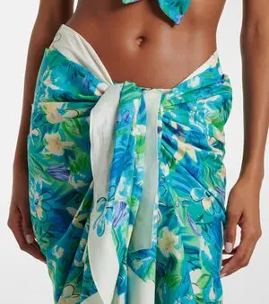 Chloé Floral Cotton Beach Cover-up - Blue