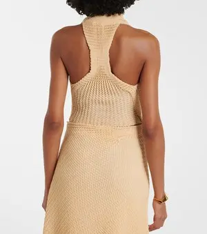 Victoria Beckham Draped Knitted Crop Top