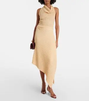 Victoria Beckham Draped Knitted Crop Top
