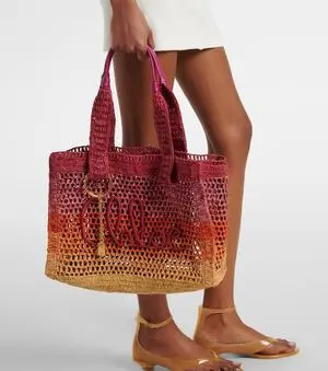 Chloé East-west Raffia Tote Bag - Red