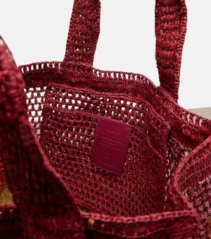 Chloé East-west Raffia Tote Bag - Red