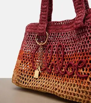 Chloé East-west Raffia Tote Bag - Red