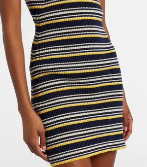 Miu Miu Striped Cotton-blend Minidress - Multicoloured