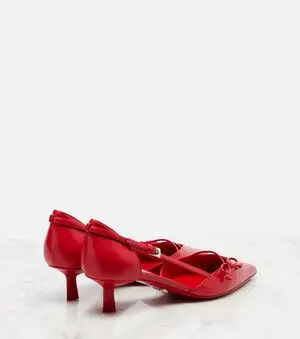 Prada Bow-detail Leather Pumps - Red