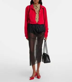 Prada Bow-detail Leather Pumps - Red