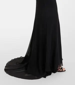 Sportmax Pinne Silk-trimmed Maxi Dress - Black