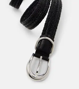DEHANCHE Déhanche Loom Braided Leather Belt - Black