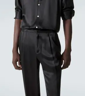 Rubinacci Straight Silk Pants