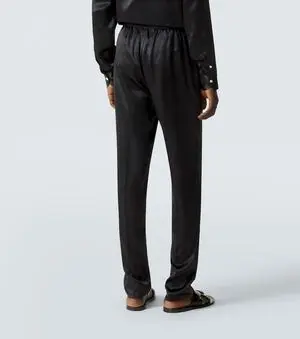 Rubinacci Straight Silk Pants