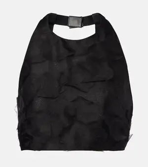 Max Mara Silk Fil Coupé Crop Top - Black