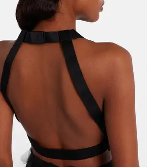 Max Mara Silk Fil Coupé Crop Top - Black