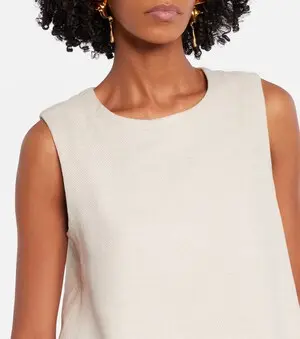 Max Mara Manika Linen And Cotton Top - Beige
