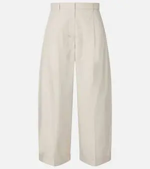 Max Mara Danza Wide-leg Cotton Pants - Beige